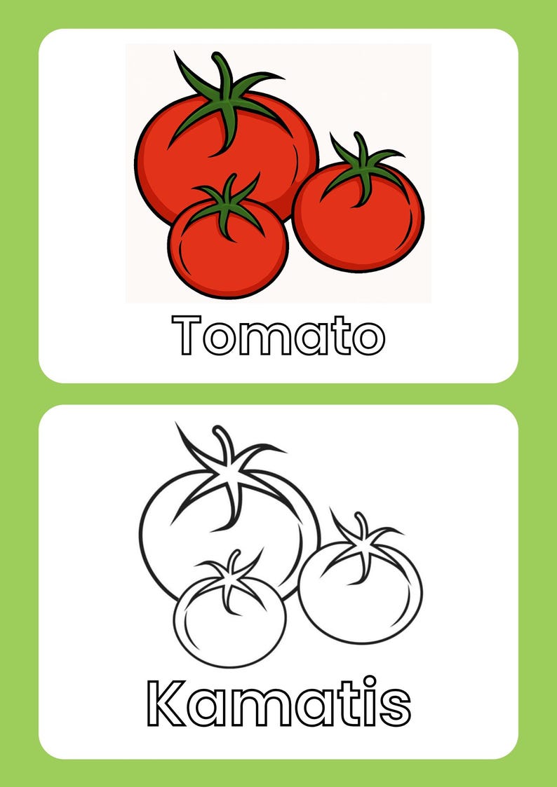 Bahay Kubo - Easy Vegetables Coloring Book (with Tagalog - English ...