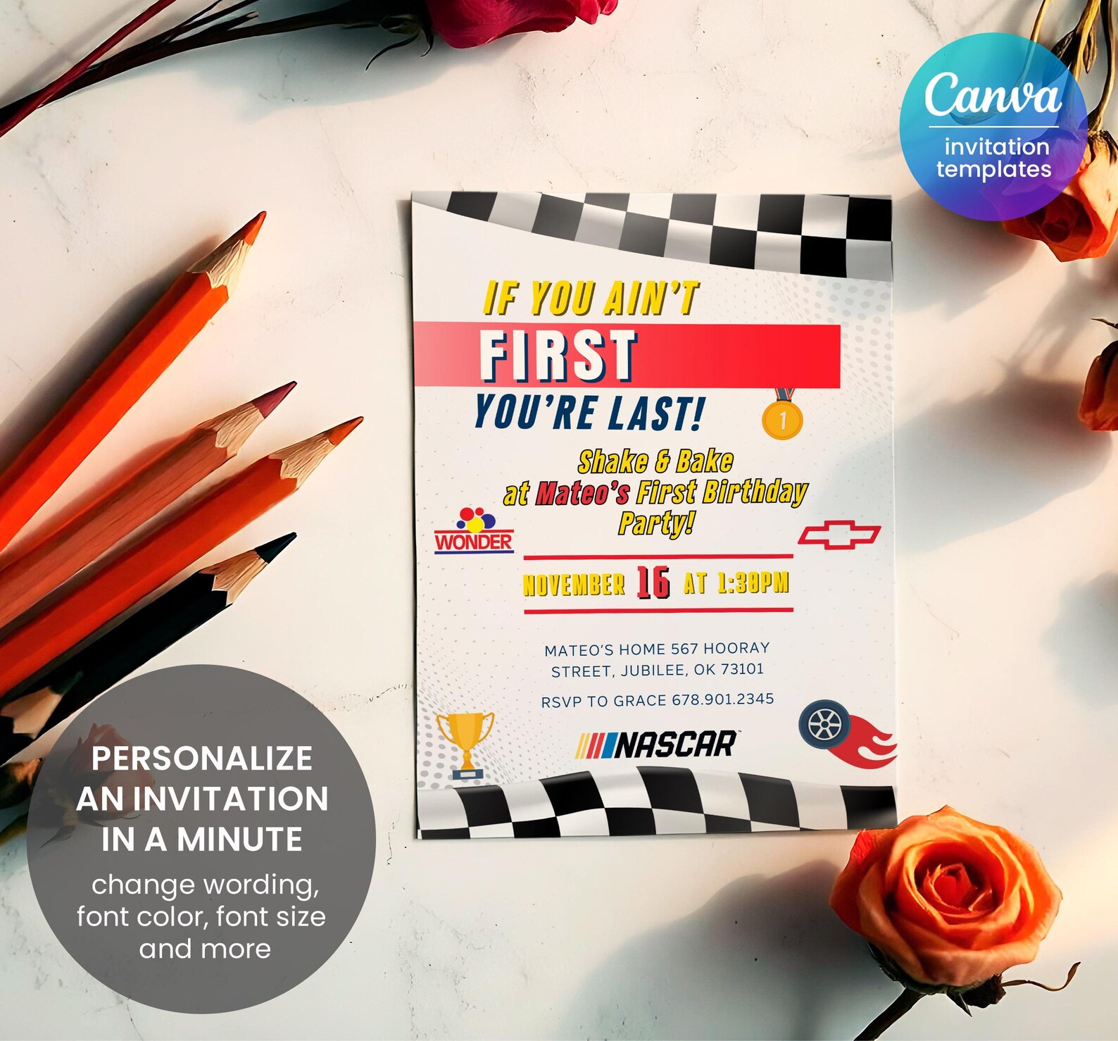 Nascar Party, Shake N Bake Birthday, Ricky Bobby, Boy Racing Invitation ...