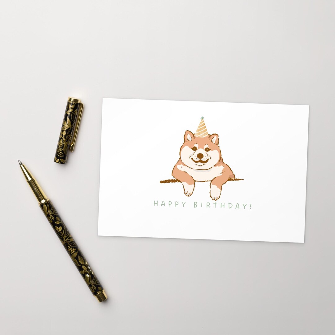Shiba Inu Birthday Card Cute Greeting for Dog Lovers - Etsy