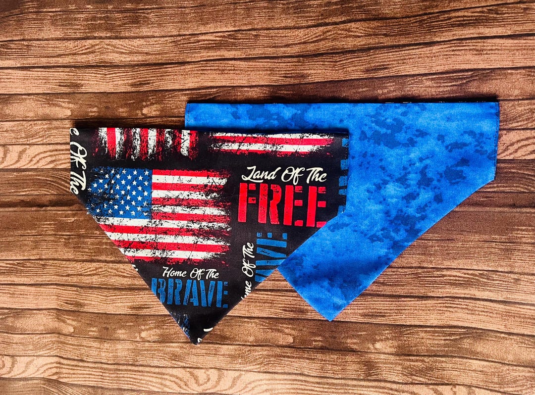 Patriotic Dog Bandana: Reversible Over-the-collar 4th of July Accessory ...