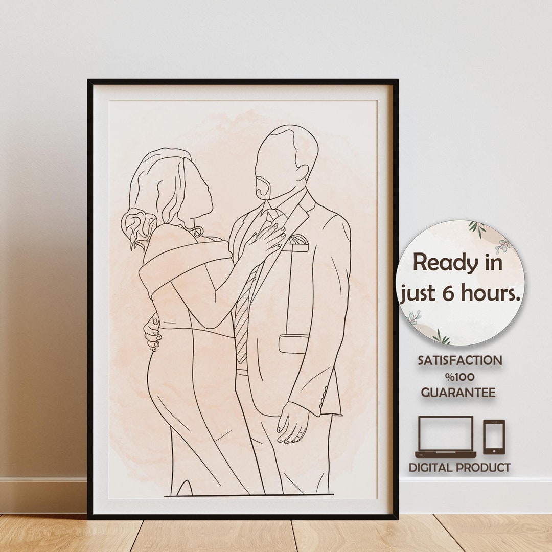 Custom Line Drawing, Sketch From Photo, Custom Couple Line Art, Family ...