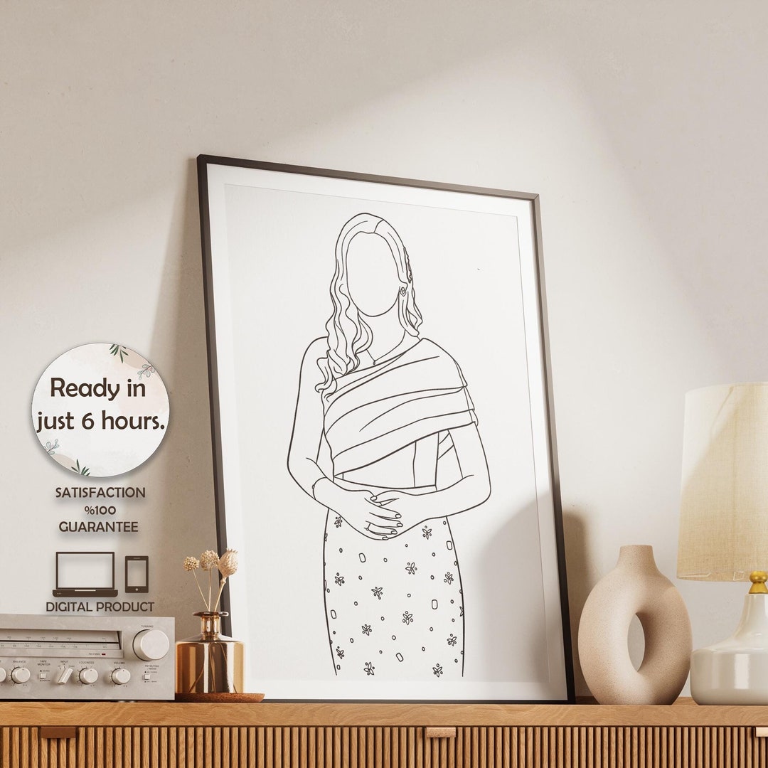 Custom Line Drawing, Sketch From Photo, Custom Couple Line Art, Family ...