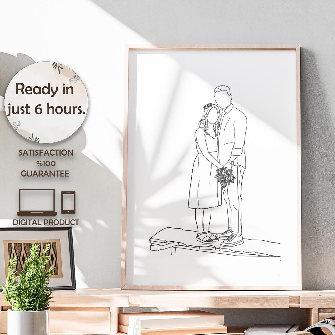 Custom Line Drawing, Sketch From Photo, Custom Couple Line Art, Family ...