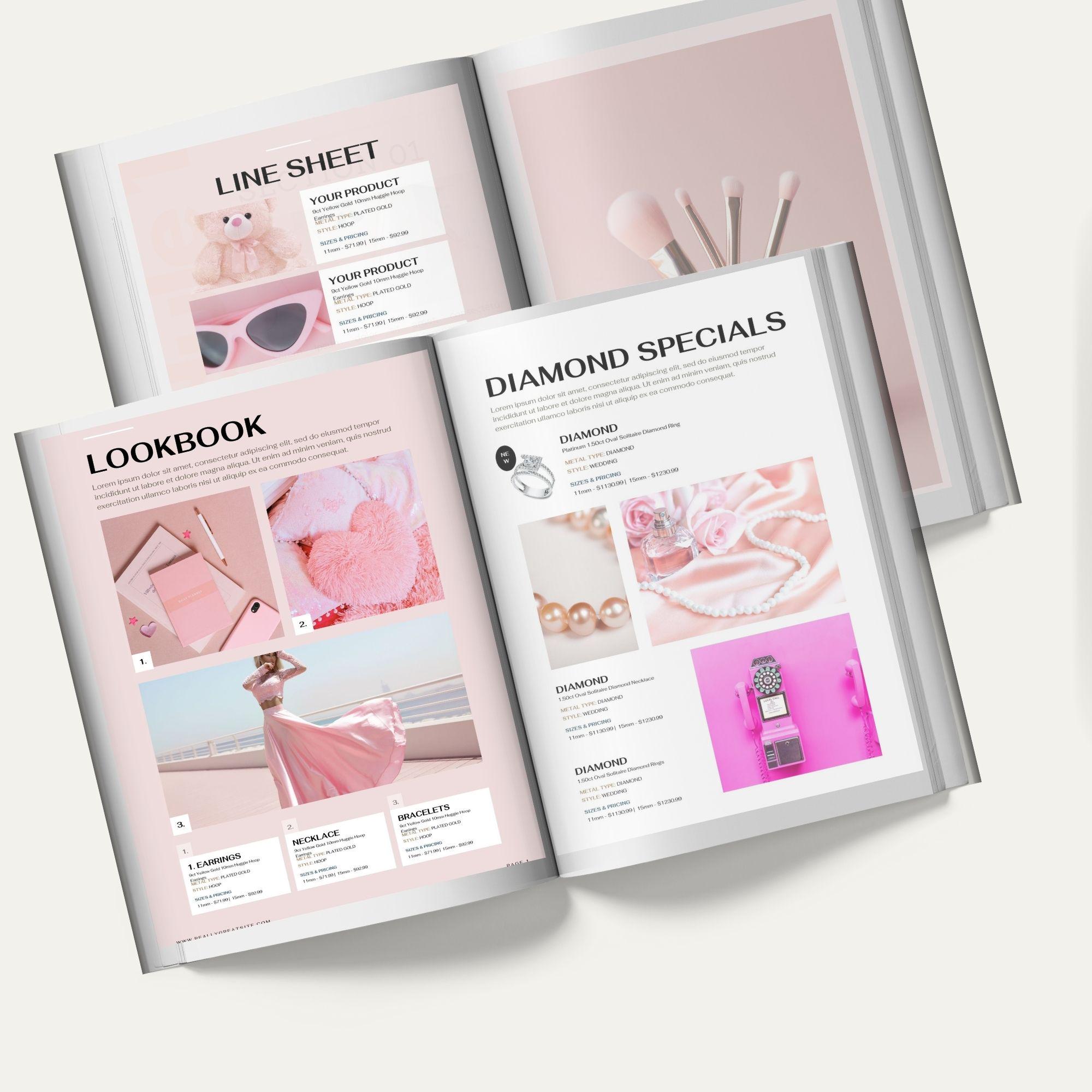 Editable Line Sheet Catalog Template | Wholesale Product Orders ...