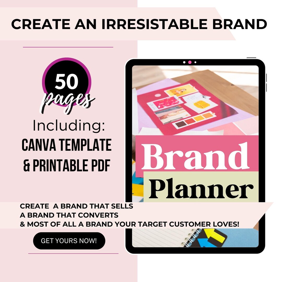 Brand Planner Template | Canva | Branding Strategy Workbook | Brand ...