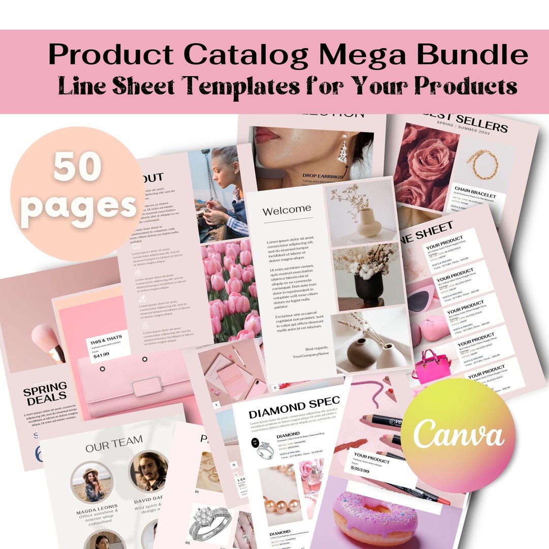 Editable Line Sheet Catalog Template | Wholesale Product Orders ...