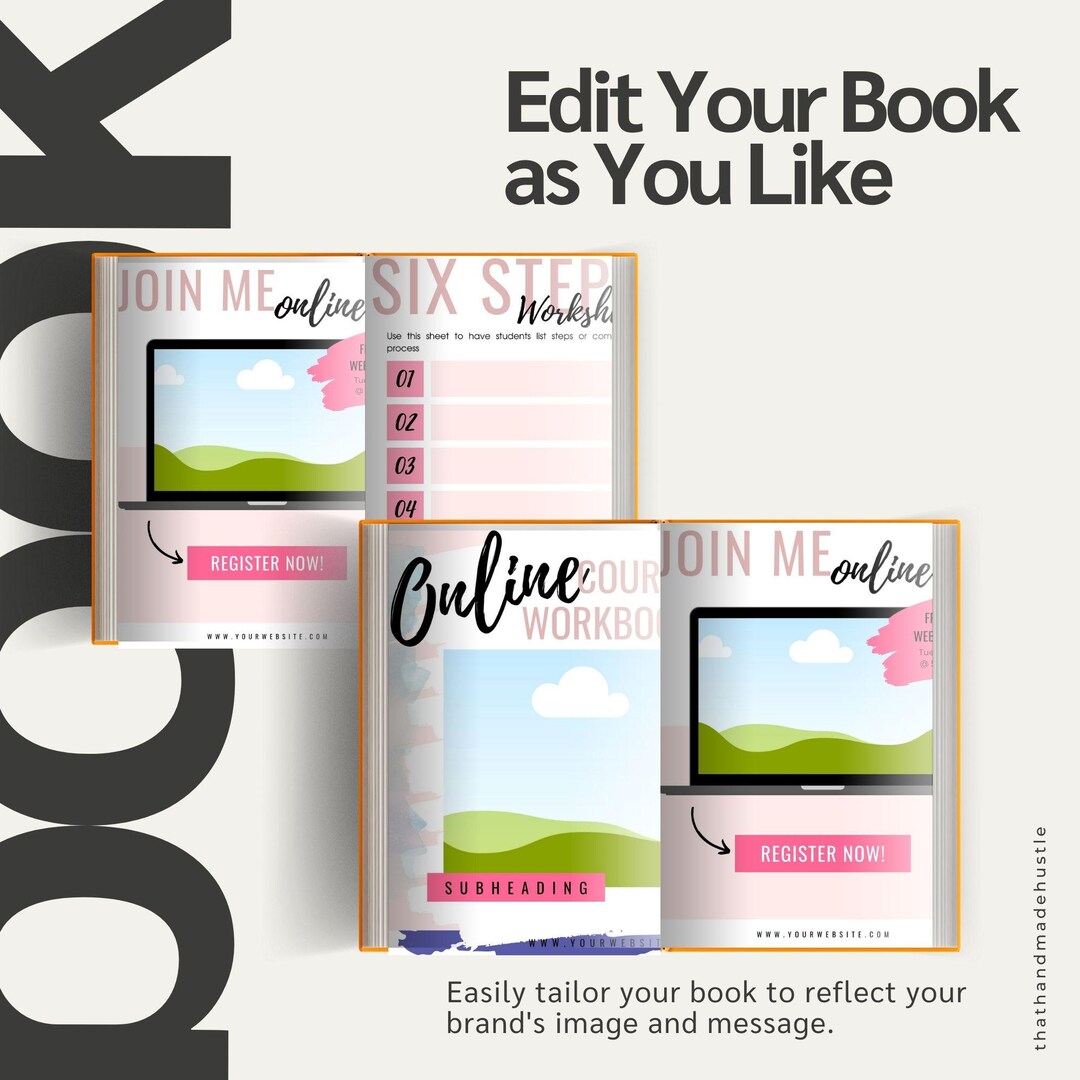 E-course Booklet Template | Digital Product | Canva Workbook to Follow ...