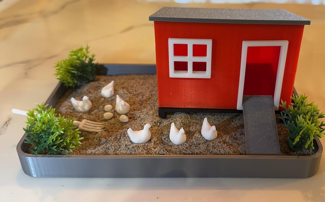 Chicken Zen Garden - Desk Decor - Mini Farmhouse Figurines - Gift Love ...