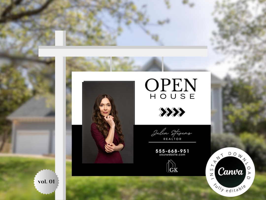 Real Estate Open House Yard Sign Vol. 1 | Realtor Open House Sign ...
