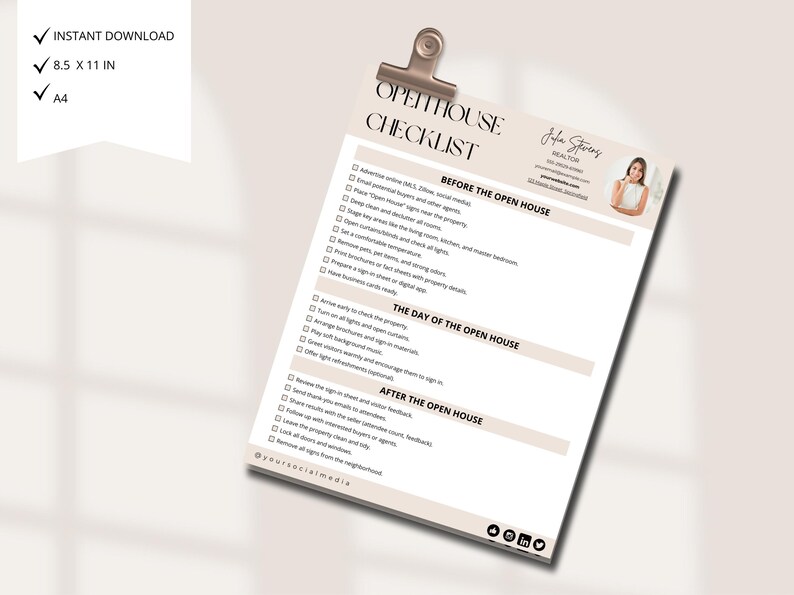 Real Estate Open House Checklist | Real Estate Marketing | Realtor ...