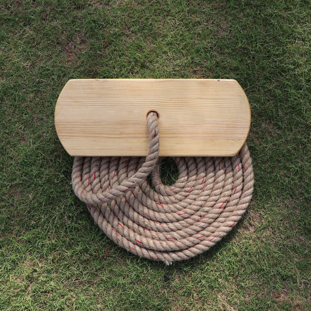 Handmade Natural Wooden Tree Swing, Rustic Rope Swing Seat for Kids and ...