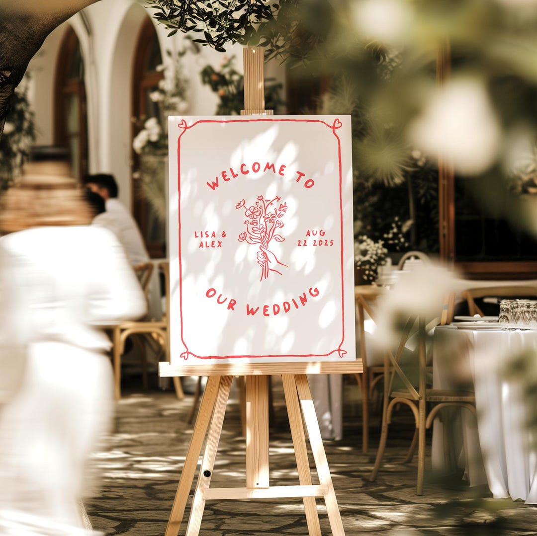 Handdrawn Welcome Sign | Editable Digital Canva Template | Blooming ...