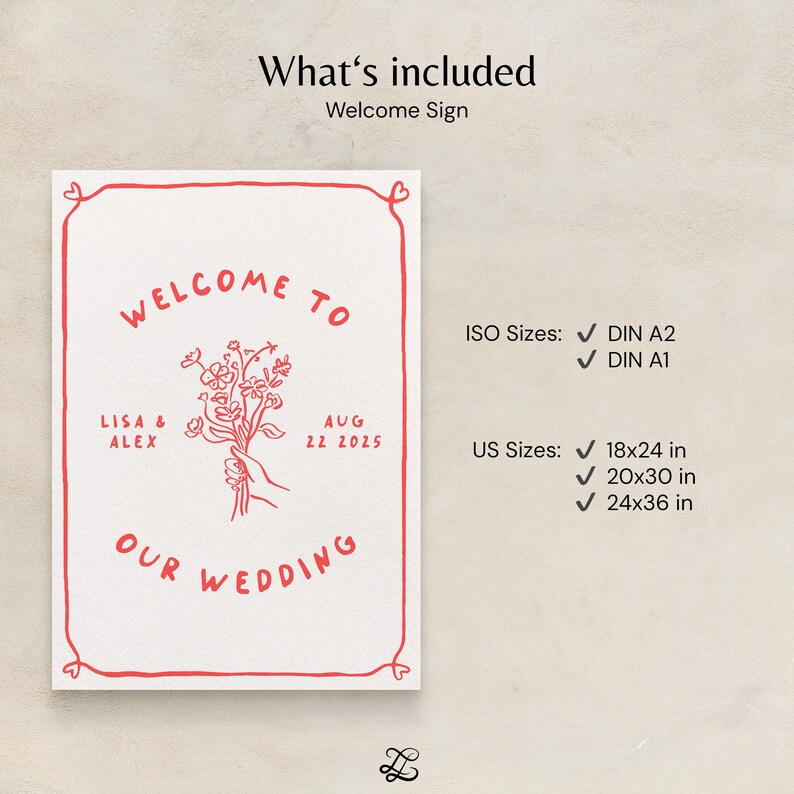 Handdrawn Welcome Sign | Editable Digital Canva Template | Blooming ...