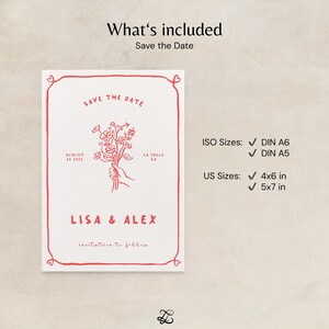 Handdrawn Save the Date | Editable Digital Canva Template | Blooming ...