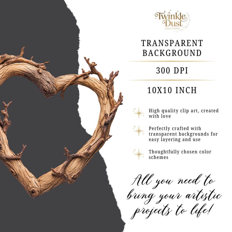 Rustic Wooden Frames Clipart: 13 PNG Illustrations (digital Download ...