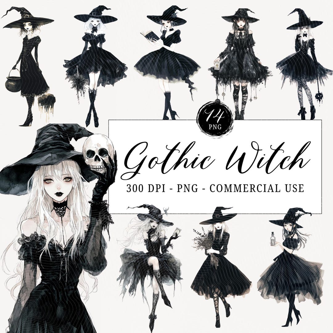 Gothic Witch Clipart, Gothic Witchcraft Clip Art, Witch Clip Art Png ...