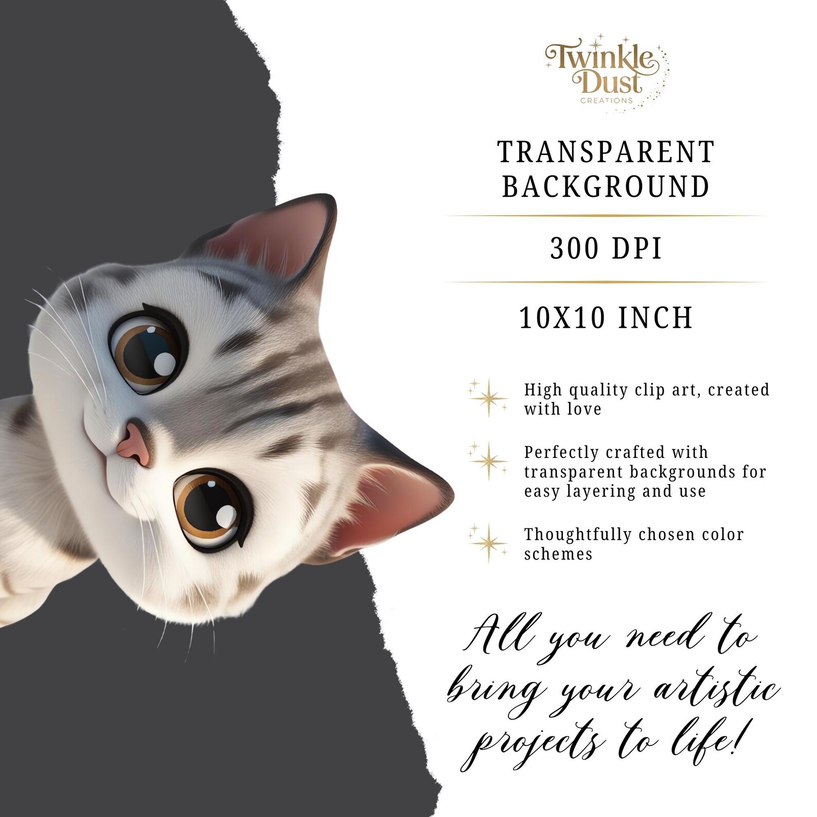 Chibi Cats Clipart Bundle, Cute Cat PNG, Kitten Graphics, Happy Baby ...