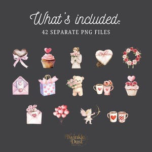 Watercolor Valentines Day Clipart Pink, Red Roses, Love Notes, Romantic ...