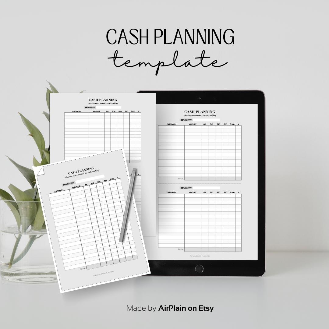 Cash Stuffing Planning Template, Calculate Notes for Cash Stuffing ...