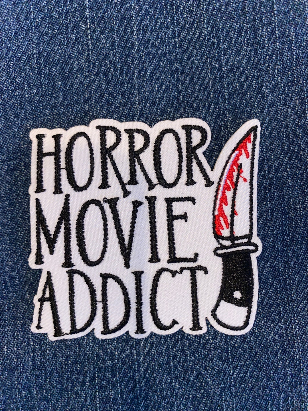 HORROR ADDICT Embroidered Patch Use Customize Your Denim or Craft DIY ...