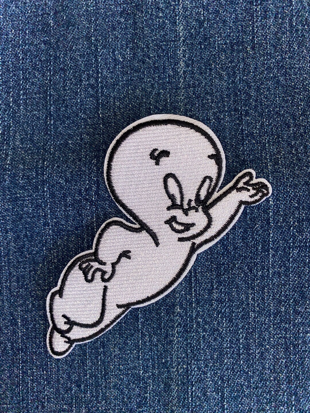 CASPER GHOST Embroidery Patch Iron on Customize Your Denim or Craft DIY ...