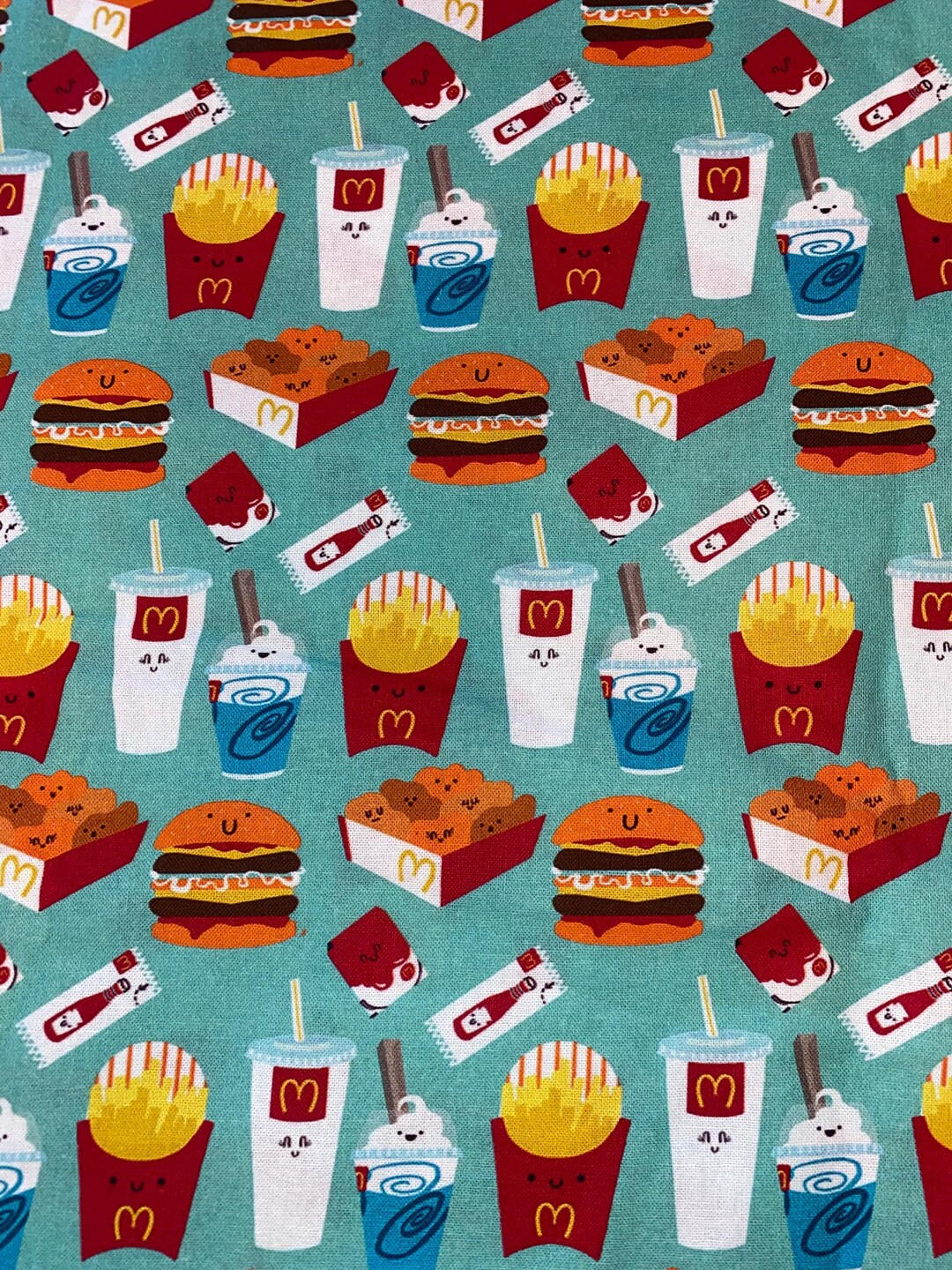 1/2 Yard HAPPY MEAL 100% Cotton Fabric Customize Your Sewing Project ...