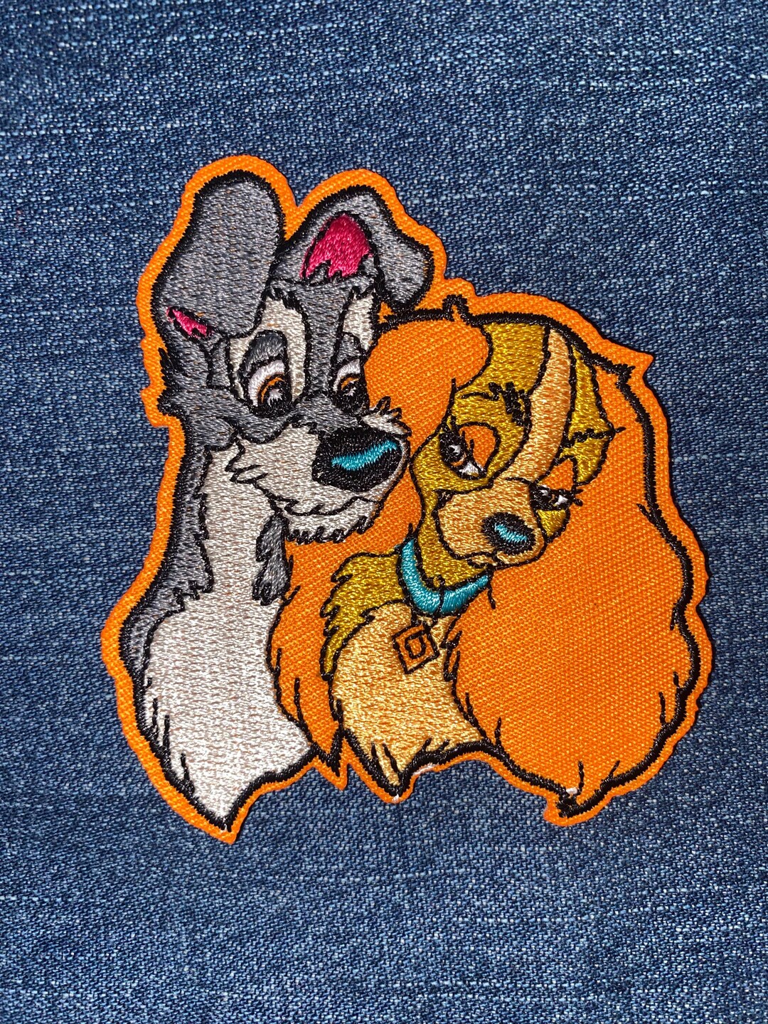 LADY and the TRAMP Embroidery Patch Iron on Customize Your Denim or ...