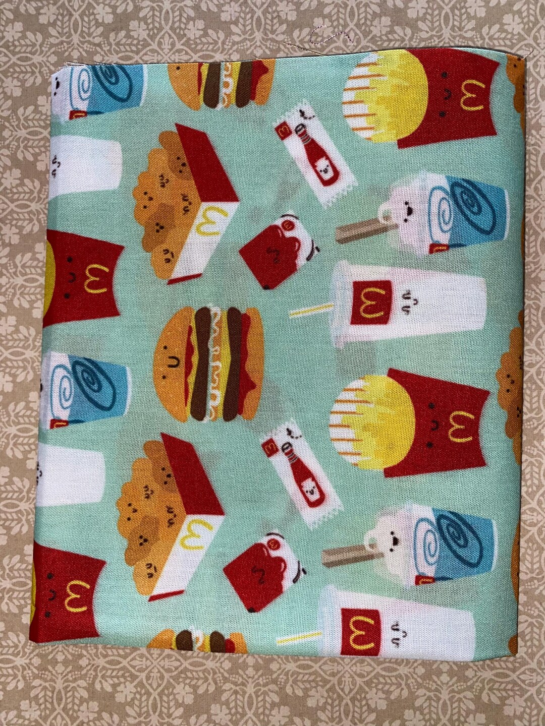 Scrap Ends Mcdonalds HAPPY MEAL Cotton Polyester Blend Fabric 11x19 ...