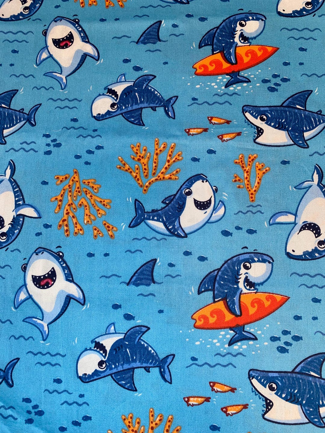 Fat Quarter 100% Cotton SASSY SHARKS Fabric 18"x22" Customize Your ...