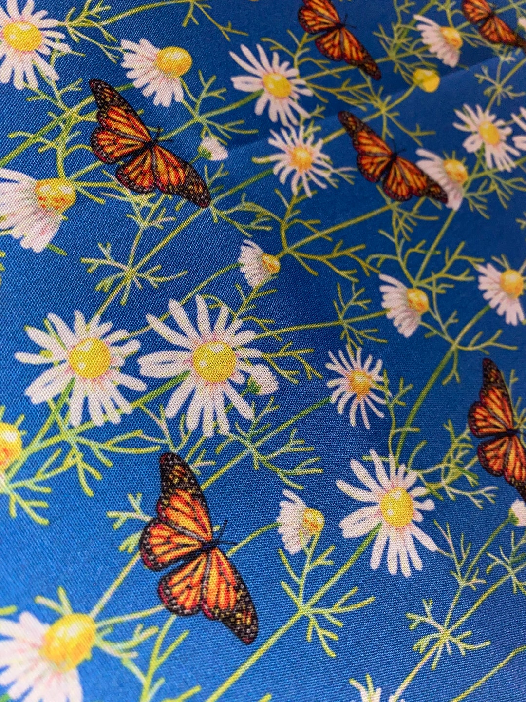 MONARCH BUTTERFLY Cotton Polyester Blend Fabric 19.5x35 Customize Your ...