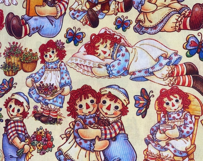 1/2 Yard RAGGEDY ANN 100% Cotton Fabric Customize Your Sewing Project ...