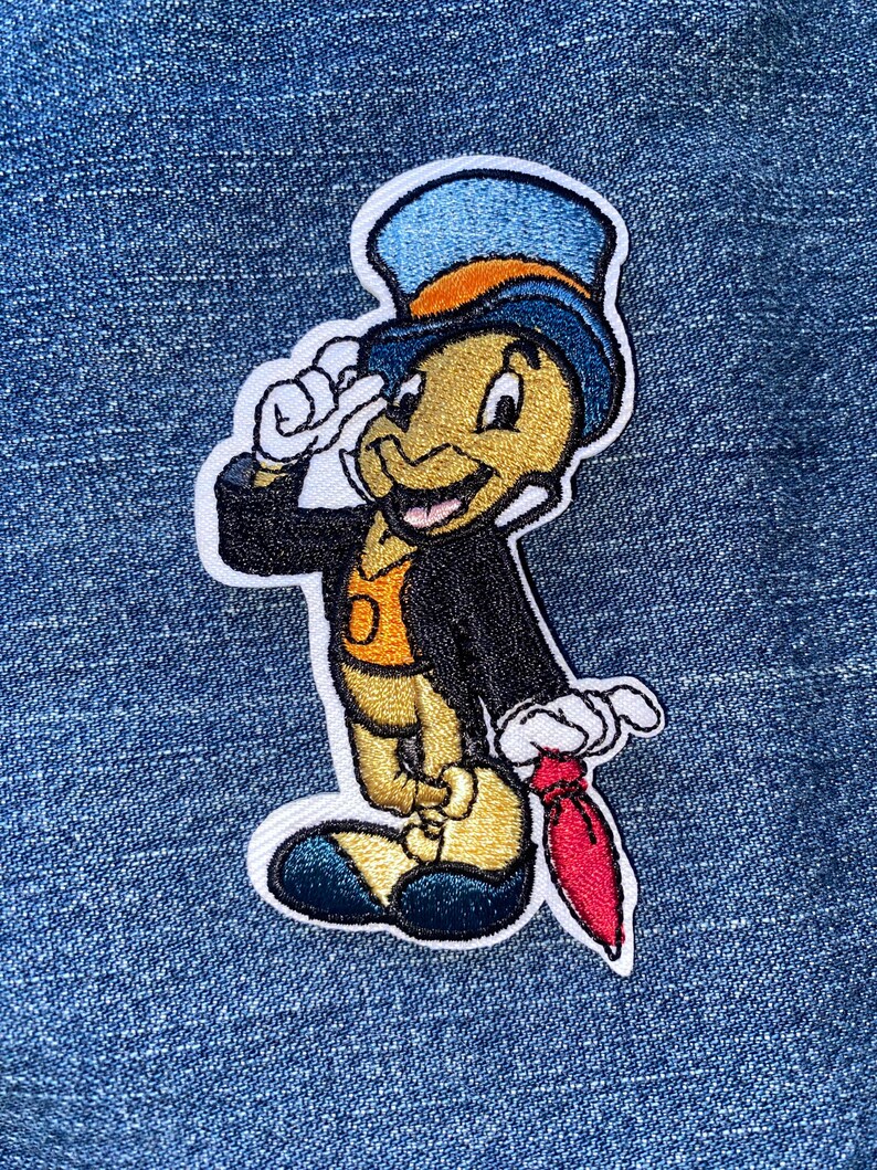 JIMINY CRICKET Embroidery Patch Iron on Disney Hat Tip - Etsy