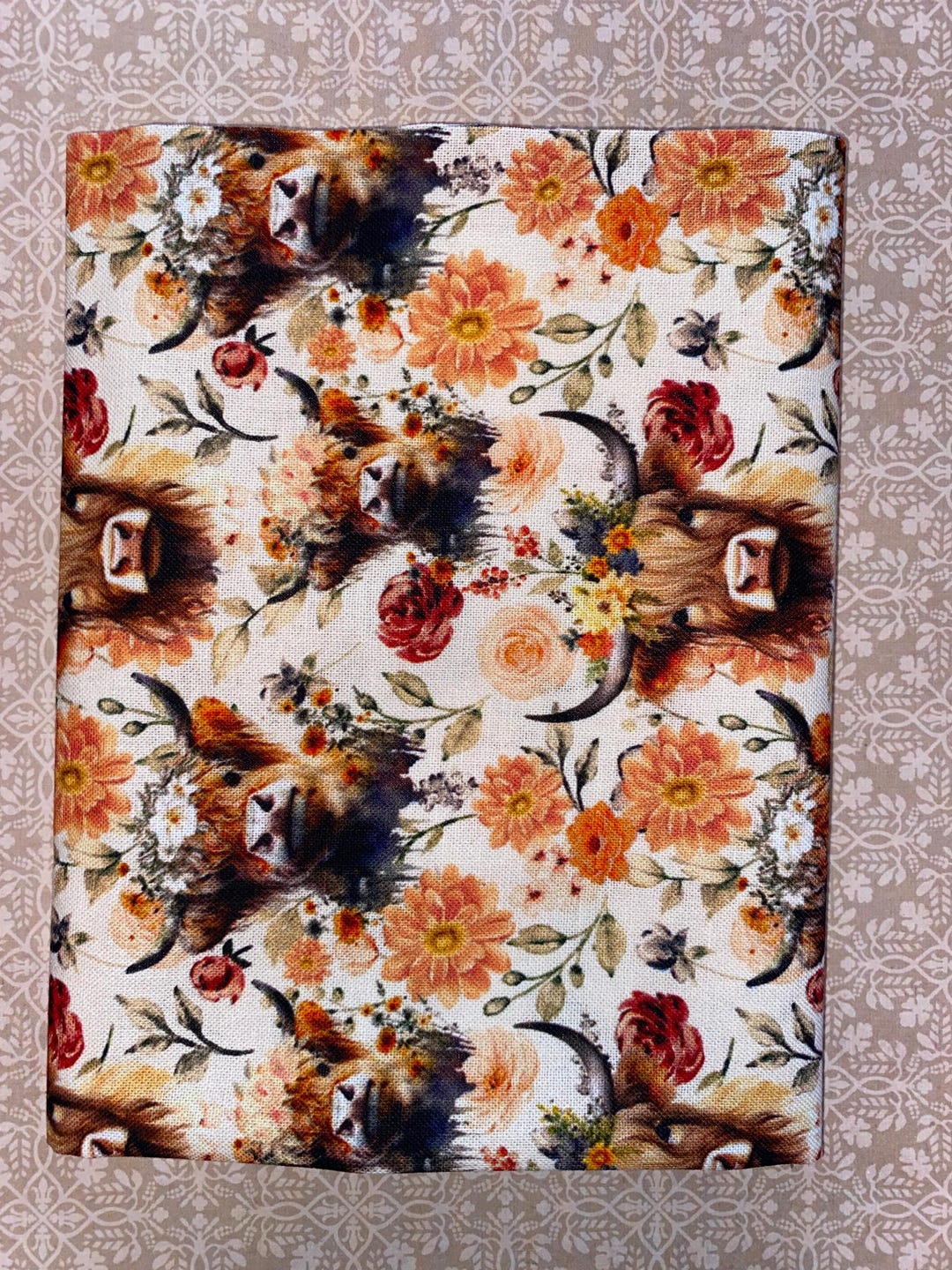 Scrap Ends HIGHLAND COW Cotton Fabric 11"x19" Quilt Craft Sewing ...