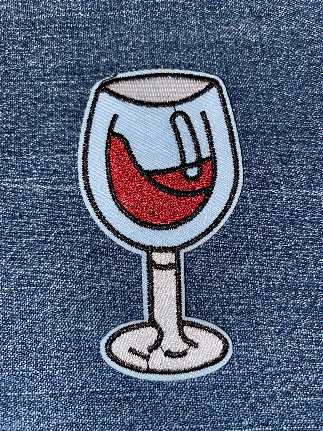 WINE GLASS Embroidery Patch Iron On - Etsy