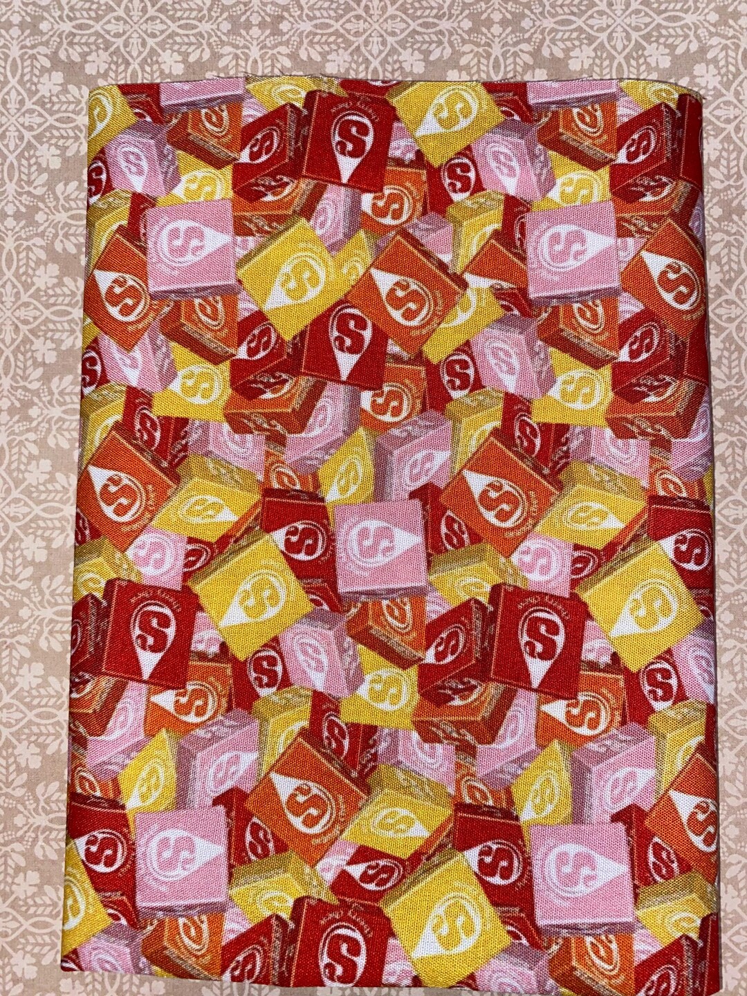 Scrap Ends STARBURST Cotton Polyester Blend Fabric 12"x20" Quilt Craft ...
