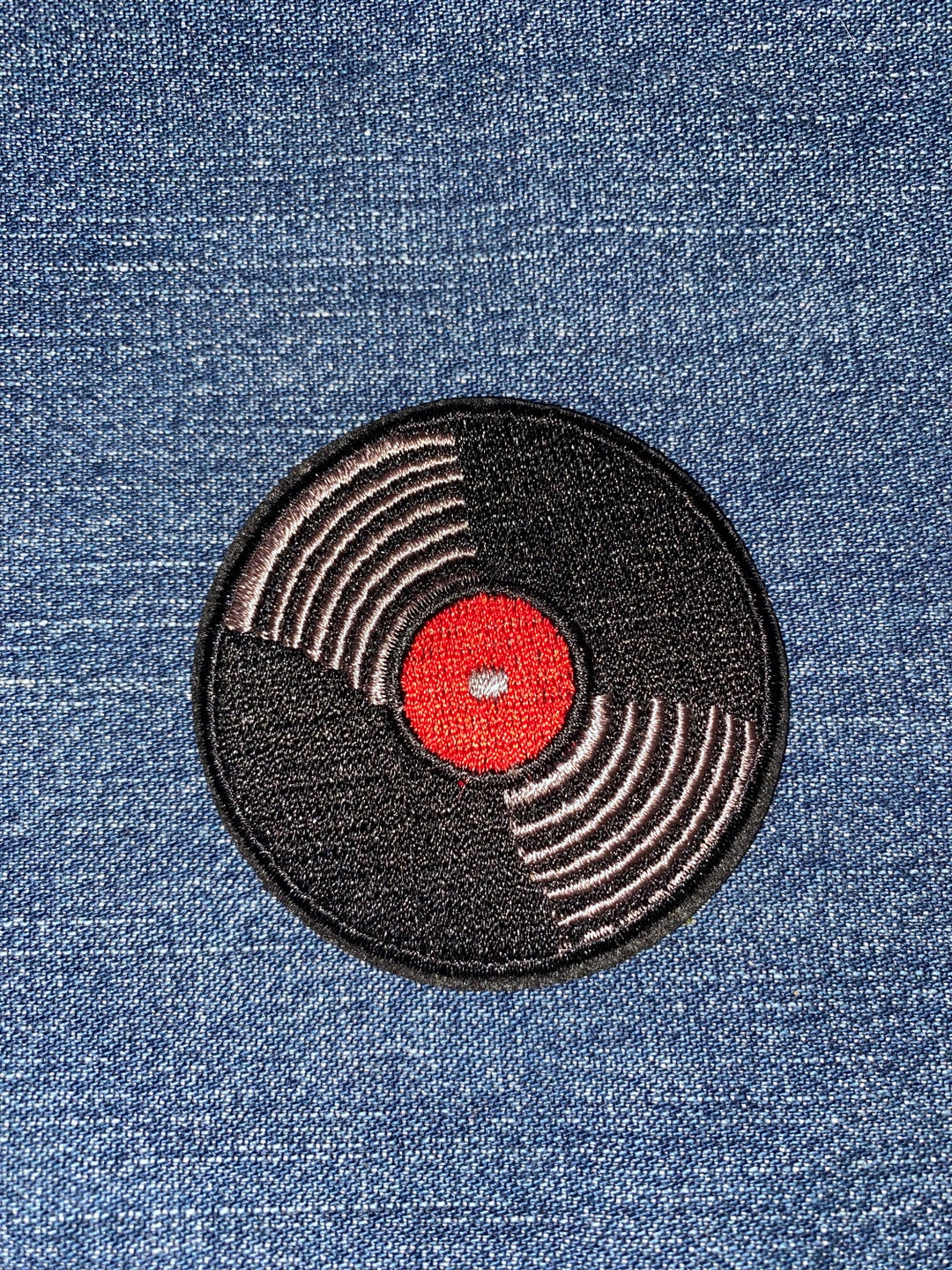 VINYL RECORD Embroidery Patch Use Customize Your Denim or Craft DIY ...