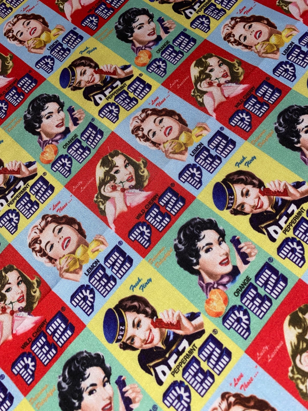 RETRO PEZ Cotton Polyester Blend Fabric 20x35 Customize Your Sewing ...