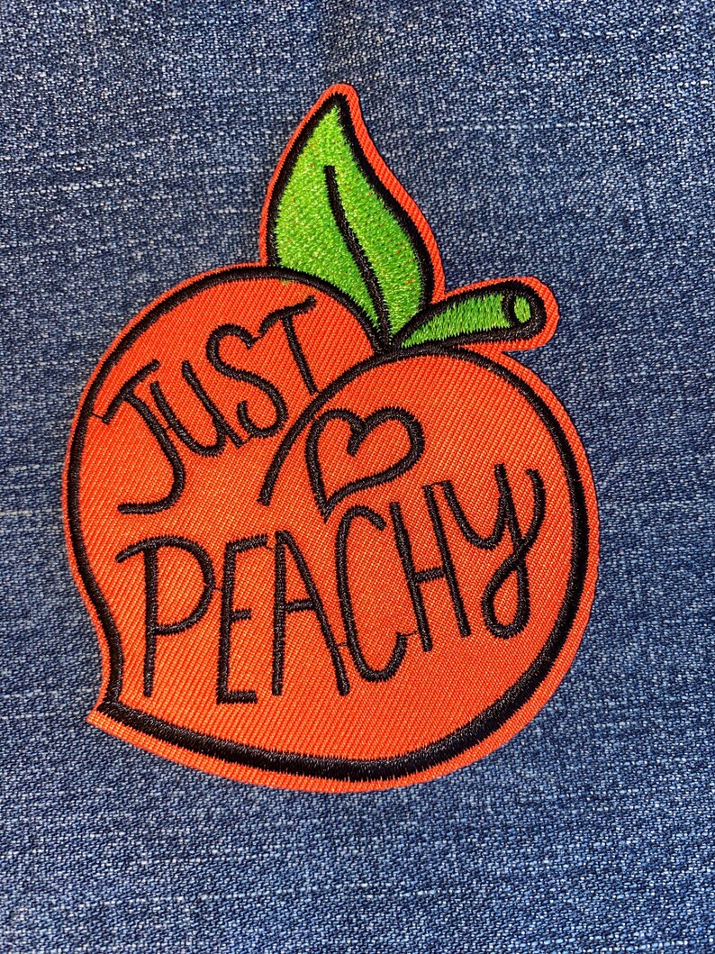 JUST PEACHY Embroidery Patch Iron On - Etsy