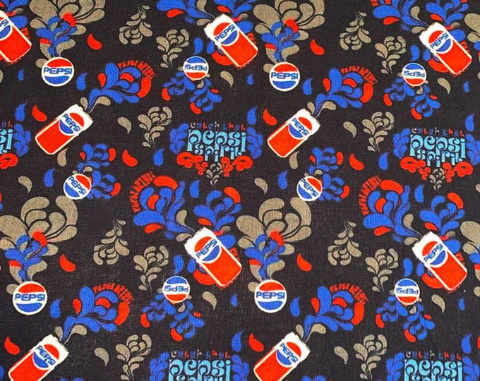 1/2 Yard PEPSI COLA 100% Cotton Fabric Customize Your Sewing Project ...