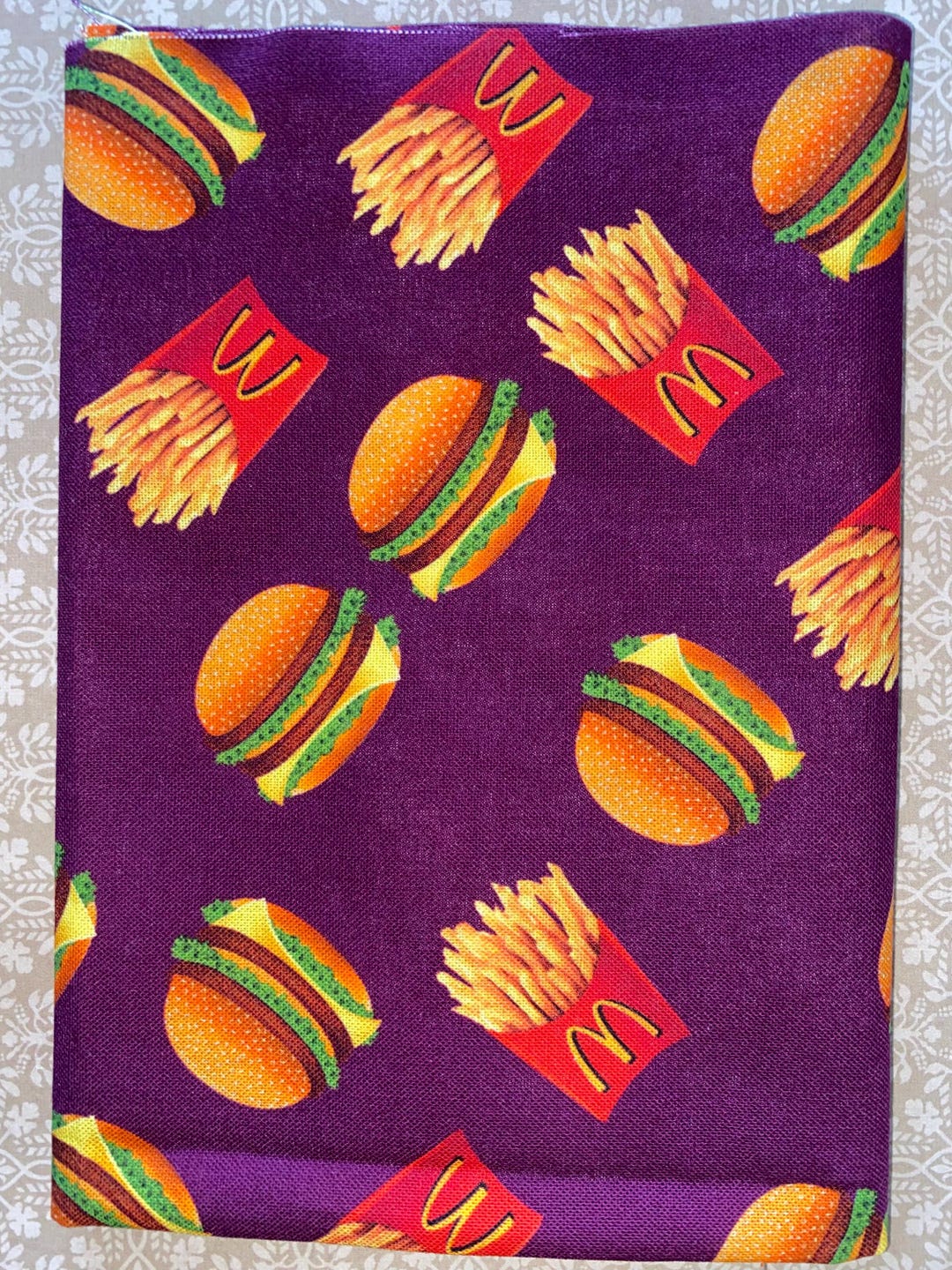 Scrap Ends Mcdonalds BURGERS Cotton Fabric 12x19.5 Quilt Craft Sewing ...