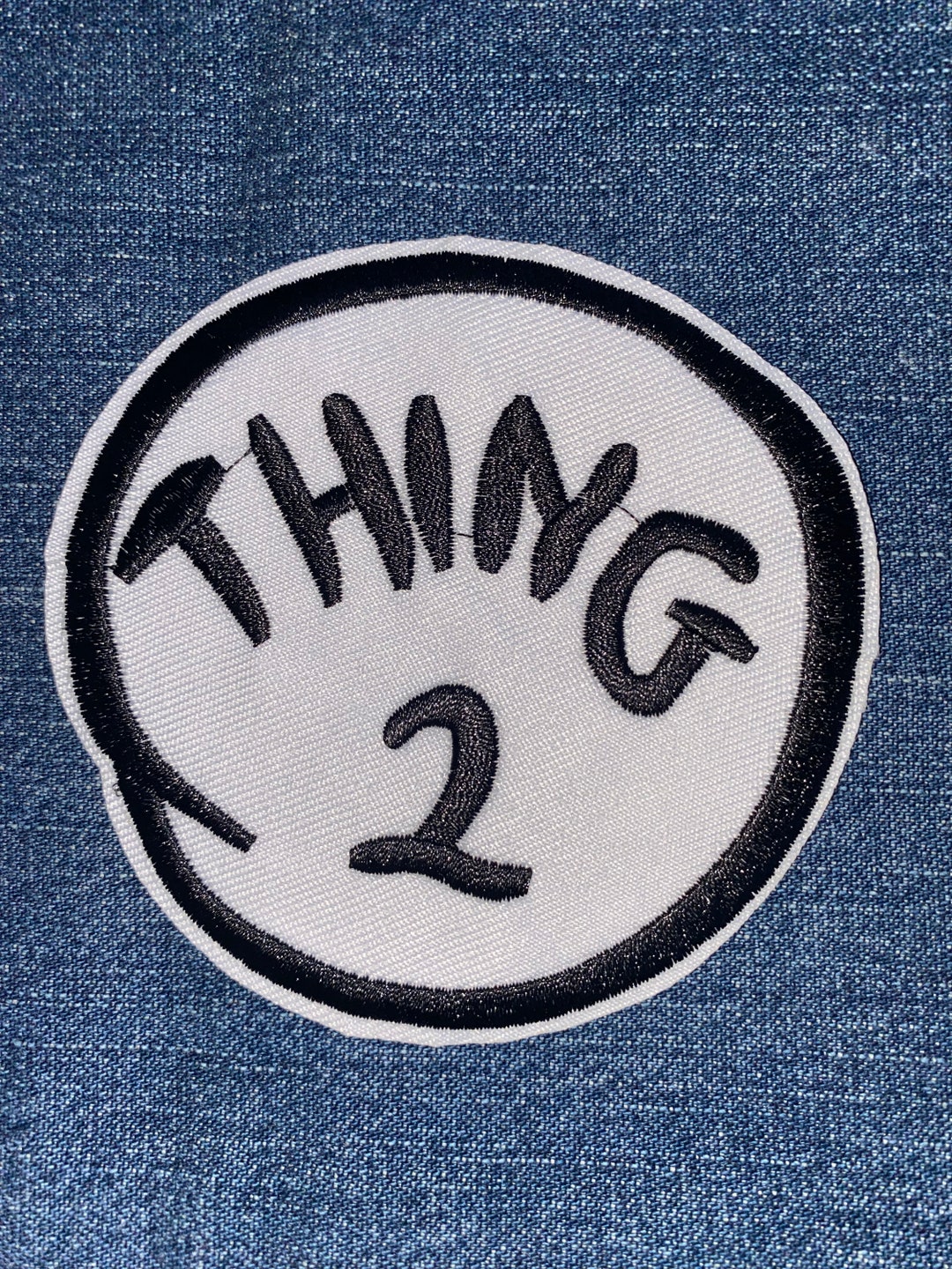 Dr. Seuss THING 2 Embroidery Patch Iron on Customize Your Denim or ...