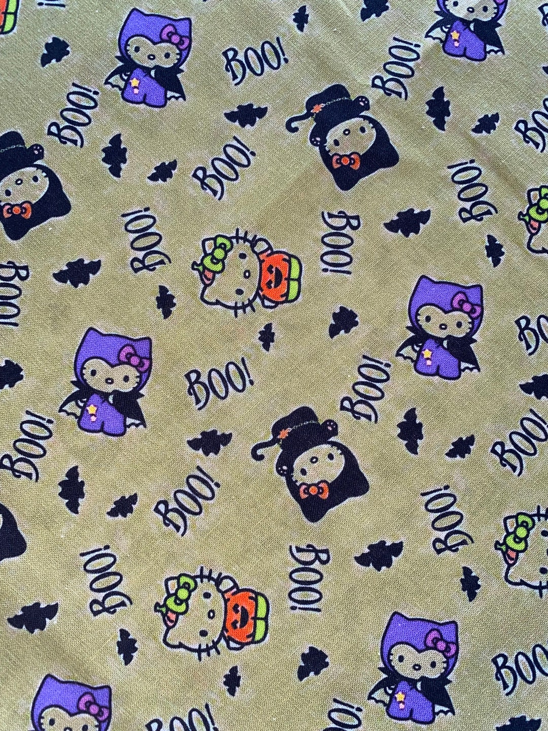 Fat Quarter 100% Cotton Hello Kitty HALLOWEEN BOO Fabric 18x22 ...