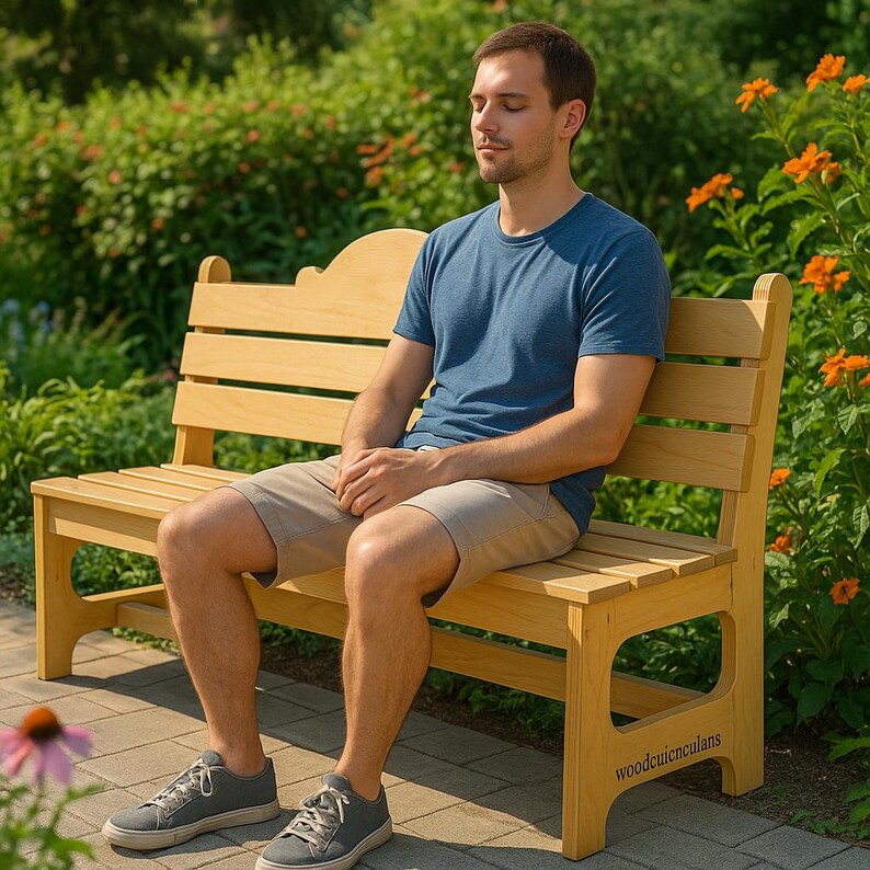 Interlocking Garden Bench CNC Plans – 18mm Birch Plywood Seat – DIY ...