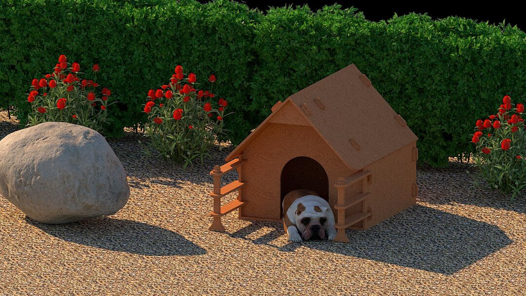 Tool-free Modern Dog House DXF File – Portable Interlocking Dog Kennel ...