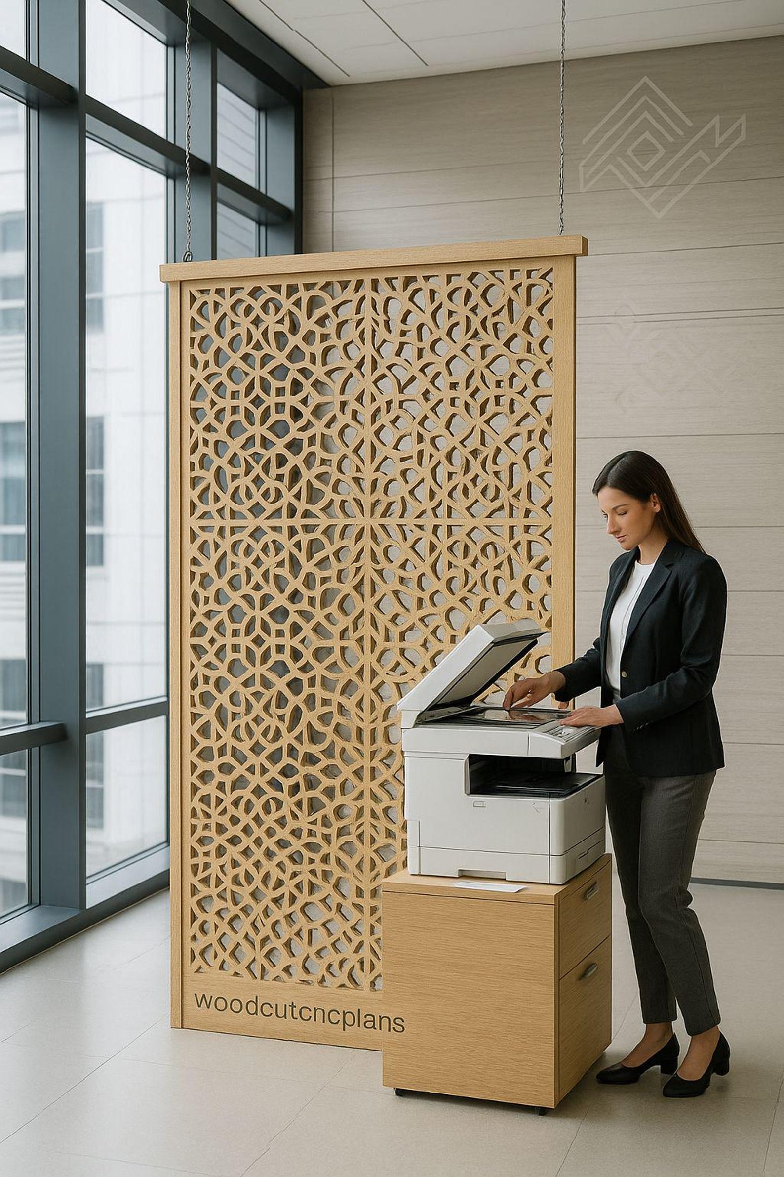 CNC Cut Wooden Office Divider Panel: Glued Interlocking Design (DXF ...