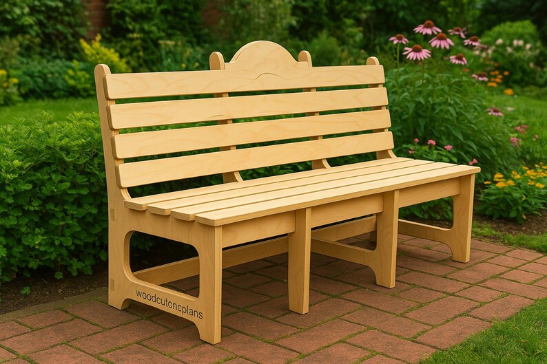 Interlocking Garden Bench CNC Plans – 18mm Birch Plywood Seat – DIY ...