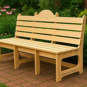 Interlocking Garden Bench CNC Plans – 18mm Birch Plywood Seat – DIY ...