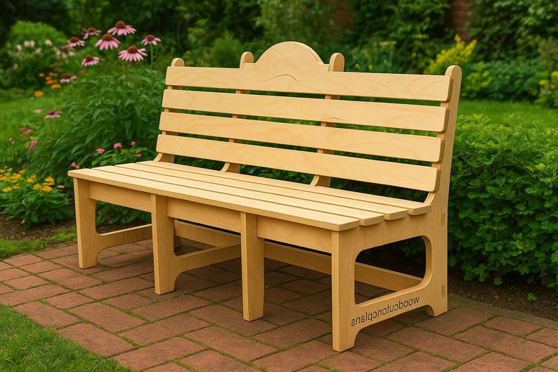 Interlocking Garden Bench CNC Plans – 18mm Birch Plywood Seat – DIY ...