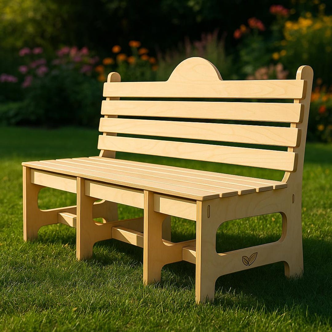 Interlocking Garden Bench CNC Plans – 18mm Birch Plywood Seat – DIY ...