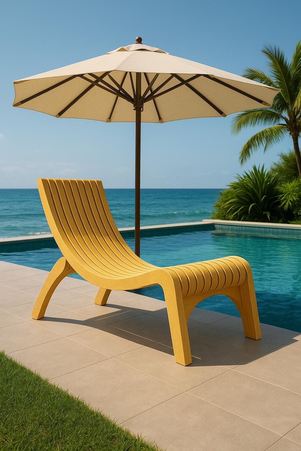 Modern Curved CNC Lounge Chair DXF File | Flat-pack Wooden Sun Lounger ...